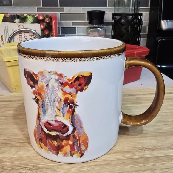 Mainstay | Dining | Mainstays Farm Cow Sculpted Stoneware Mug Hot ...